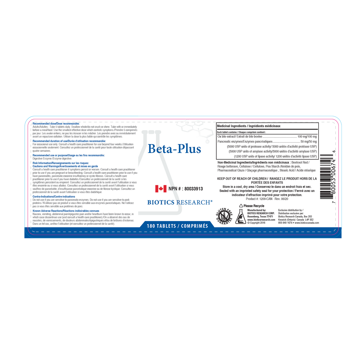 Beta Plus - Biotics Research - Unytii Suppléments – Unytii - Suppléments et Produits Naturels