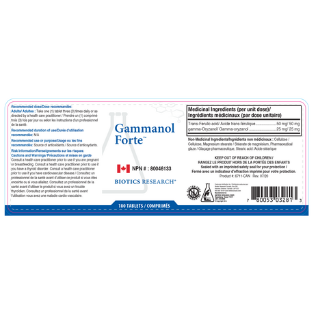Gammanol Forte W/FRAC - Biotics Research - Unytii - Supplements ...