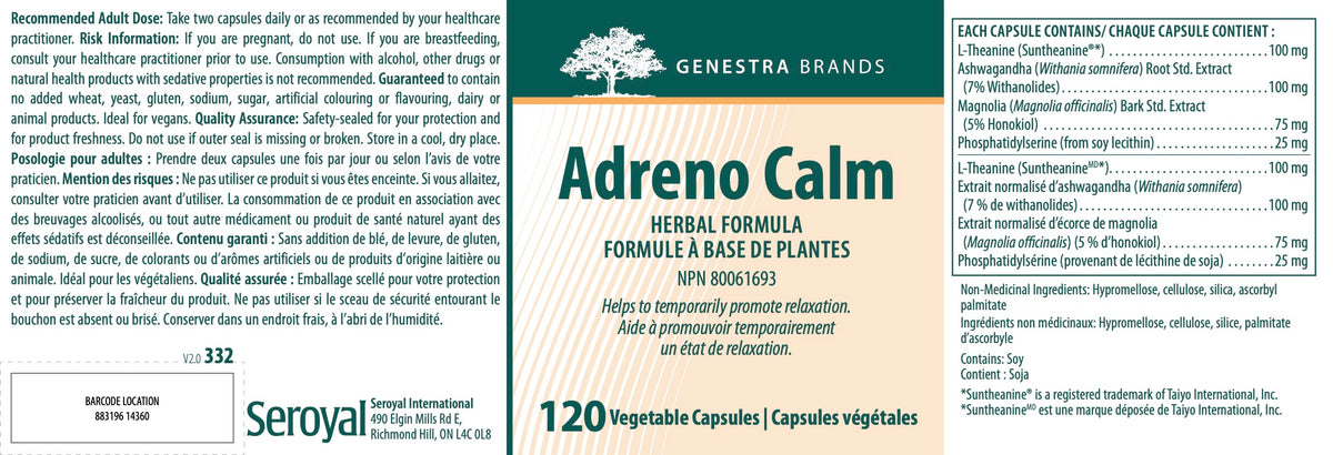 Adreno Calm - Genestra Brands - Energie PLP - Supplements & Natural ...