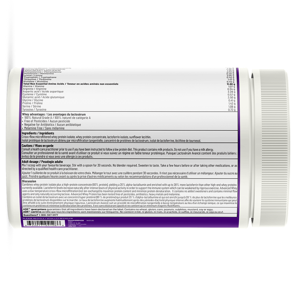 Lactosérum Avancé (Advanced Whey) - AOR - Unytii Suppléments – Unytii ...