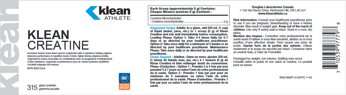 Klean Creatine - Douglas Laboratories - Unytii - Supplements & Natural ...