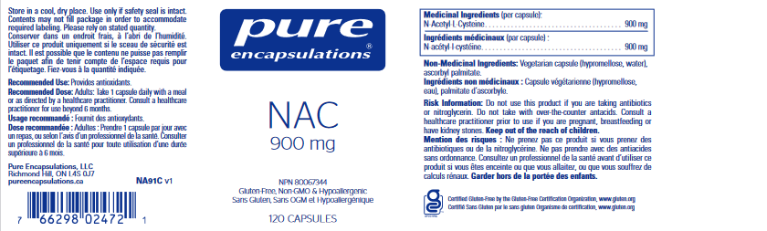 NAC 900 mg - Pure Encapsulations - Energie PLP - Supplements & Natural ...