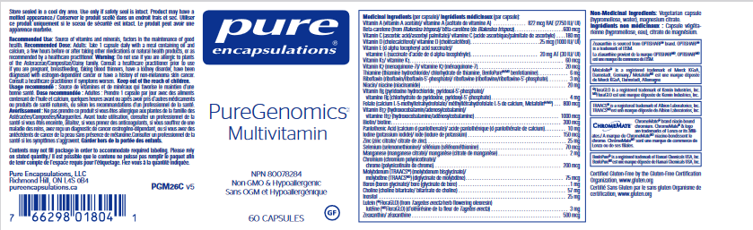 PureGenomics Multivitamin - Pure Encapsulations - Unytii Suppléments ...